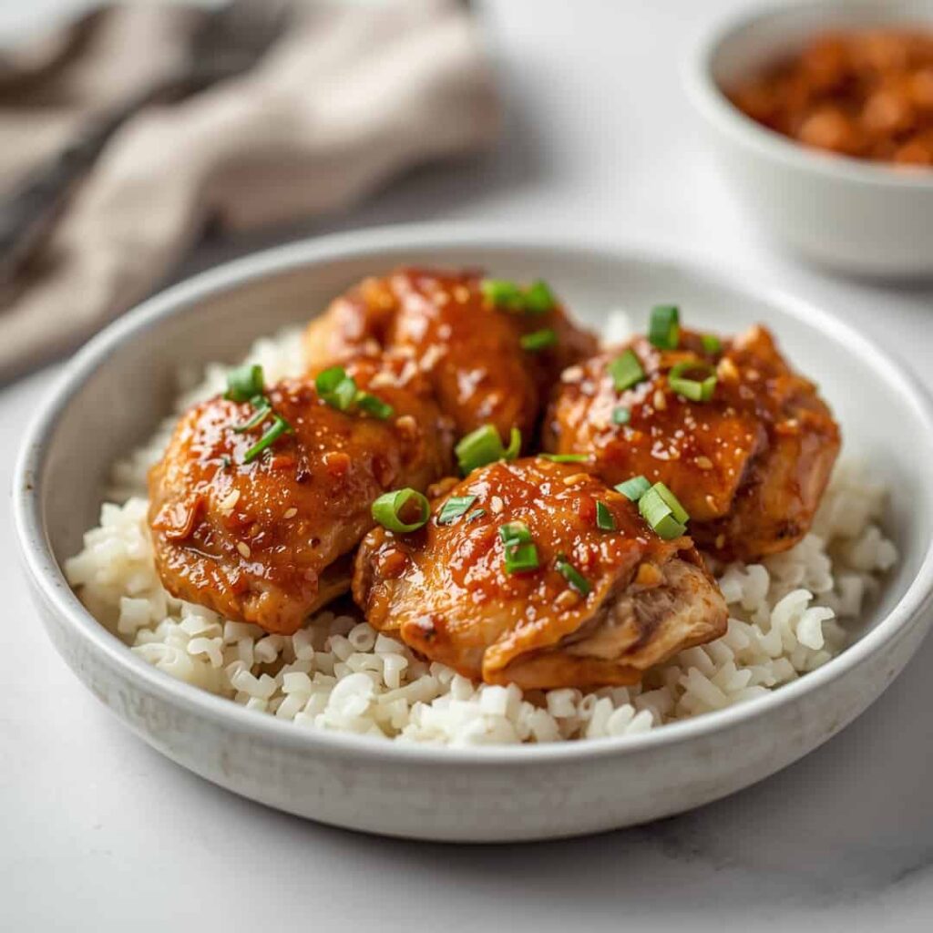 Korean Soy Garlic Chicken Thighs - FoodBoom